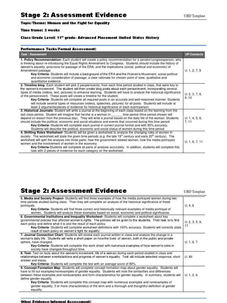 Stage 2: Assessment Evidence | Download Free PDF | Gender | Gender Studies