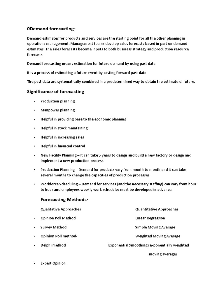 Demand Forecasting Methods Guide | PDF | Moving Average | Forecasting