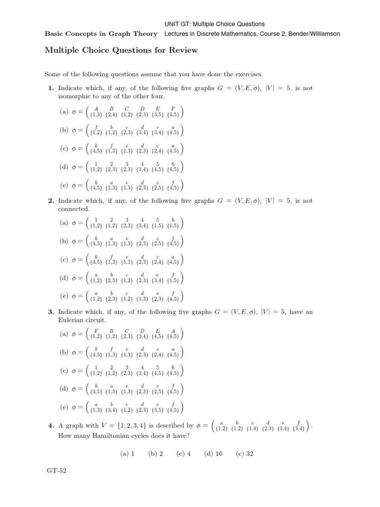 Graph Theory Mcq | Graph (Mathematics)