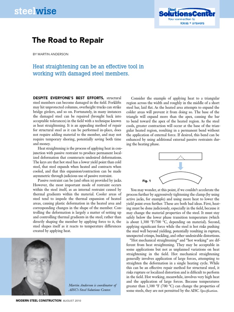Heat Straightening Steel Repair Guide | PDF | Yield (Engineering) | Steel