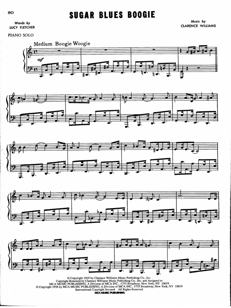 (Sheet Music - Piano) Sugar Blues Boogie | PDF | Foreign Language Studies