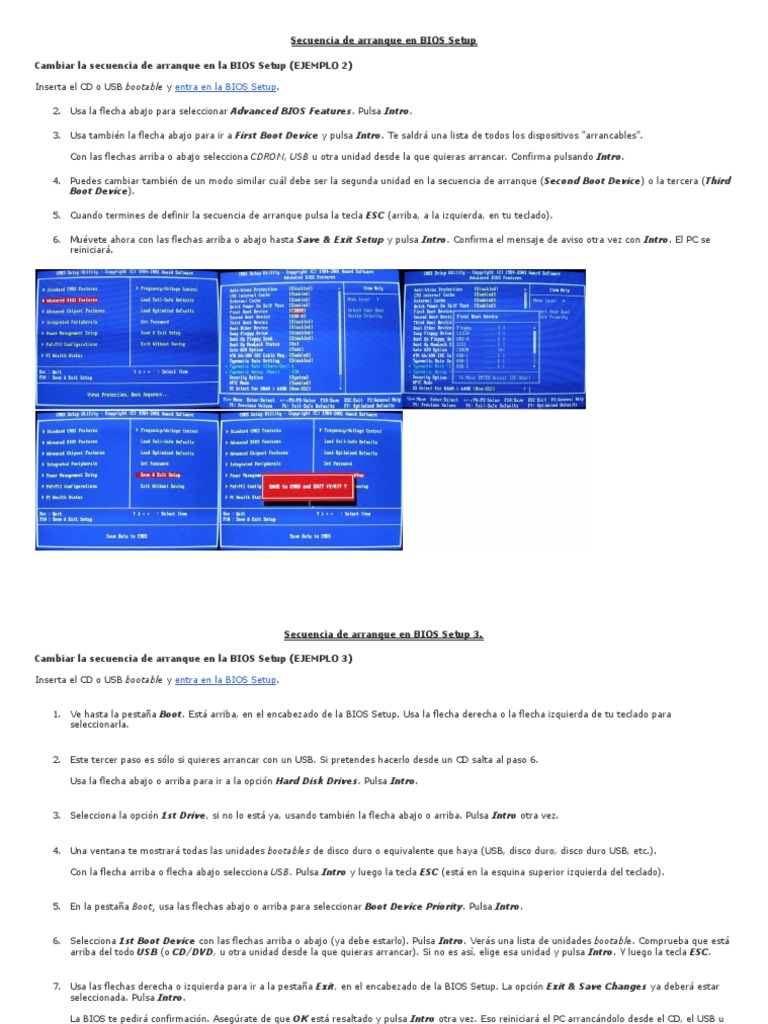 Secuencia de Arranque en BIOS Setup | PDF | Bios | Arranque