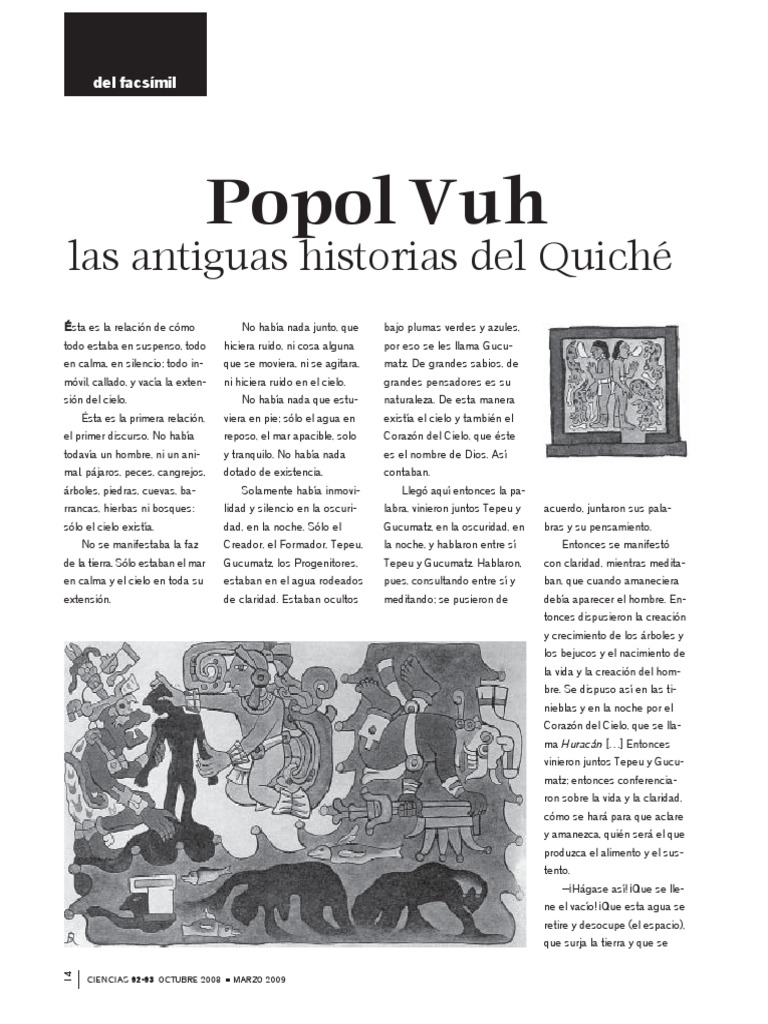 Popol Vuh (Fragmento) | PDF | Religión y creencia | Naturaleza