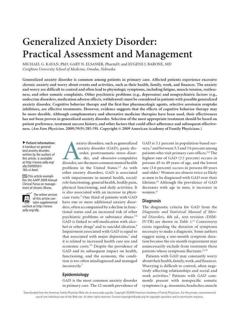 GAD Treatment | PDF