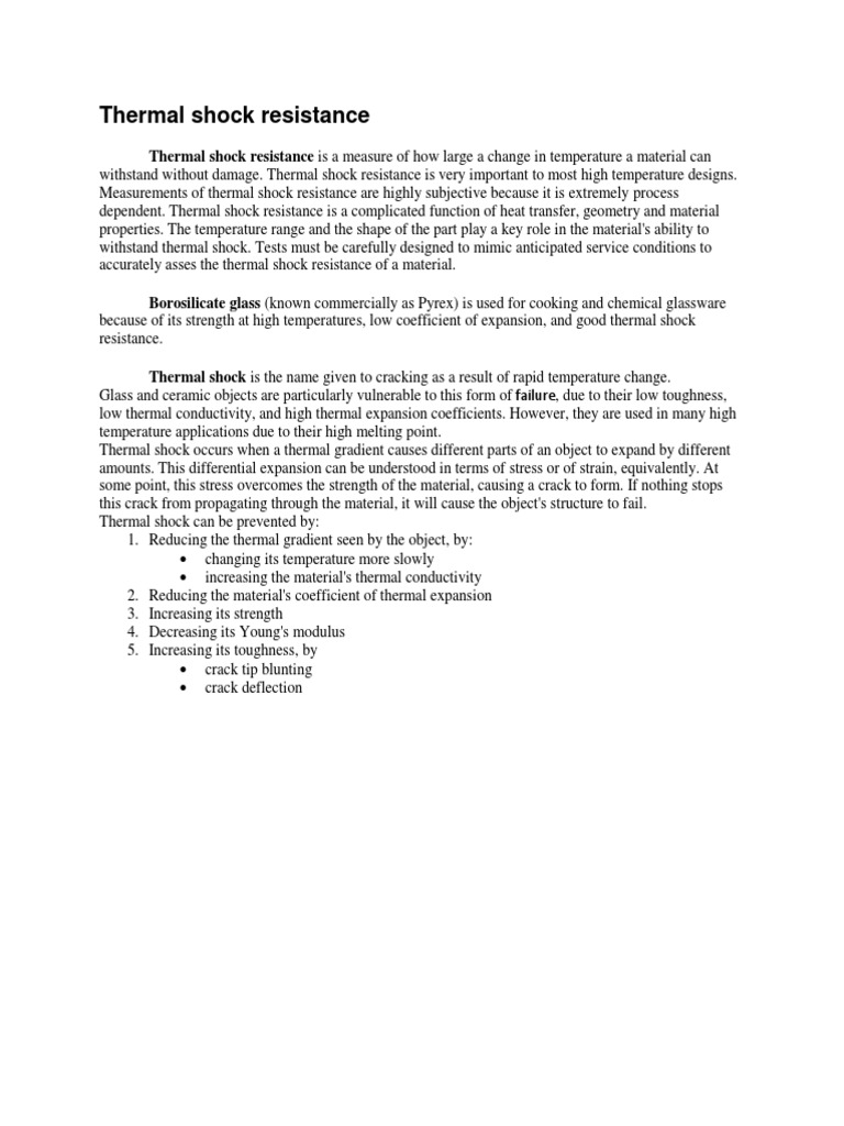 Thermal Shock Resistance | PDF | Creep (Deformation) | Strength Of ...
