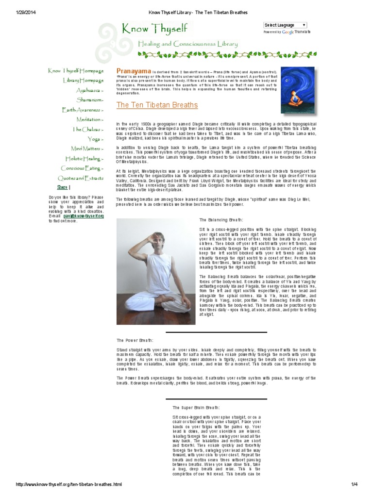 Tibetan Breathing Techniques Explained | PDF | Prana | Breathing
