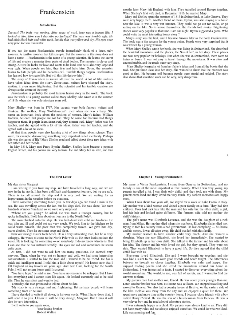 Level 3 - Frankenstein | PDF | Frankenstein | Mary Shelley