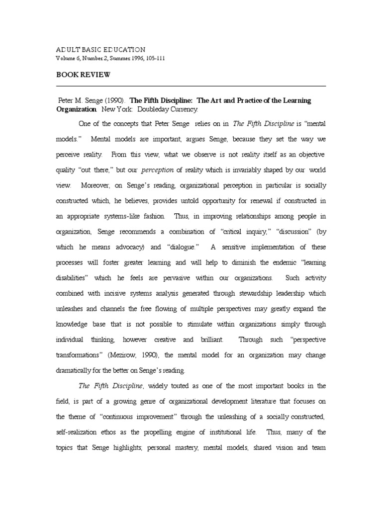 Insights on Senge's Learning Organization | PDF