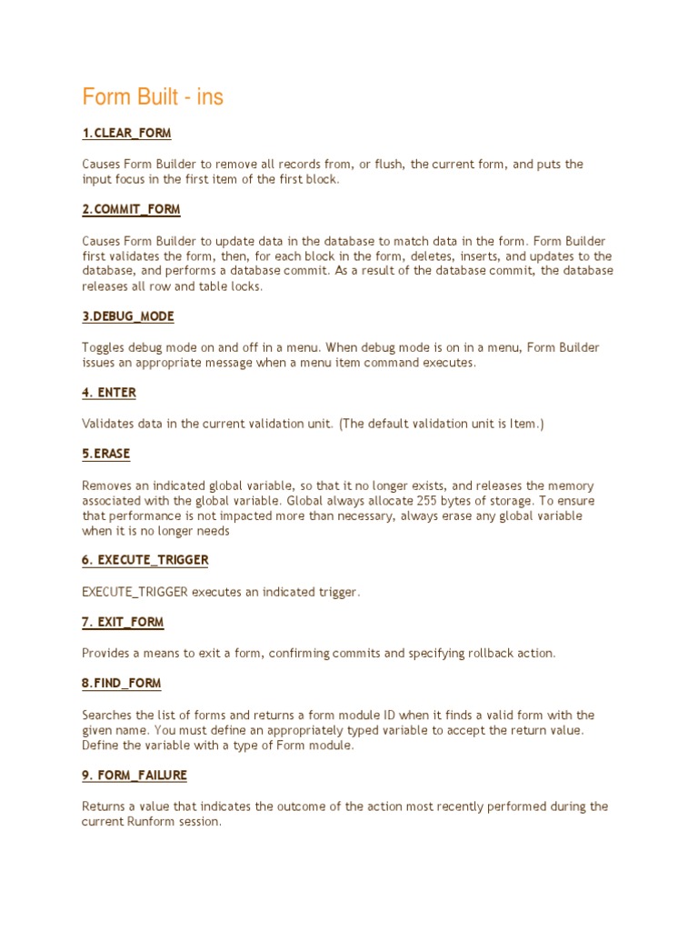 Form Built | PDF | Pl/Sql | Parameter (Computer Programming)
