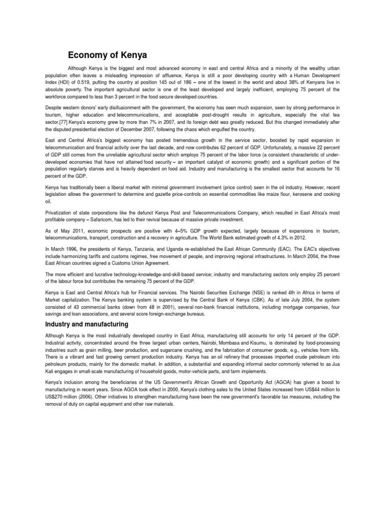 Kenya Economics | Kenya | Economies