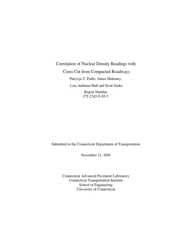 Coring Report Final 5-5-06 | PDF | Road Surface | Concrete