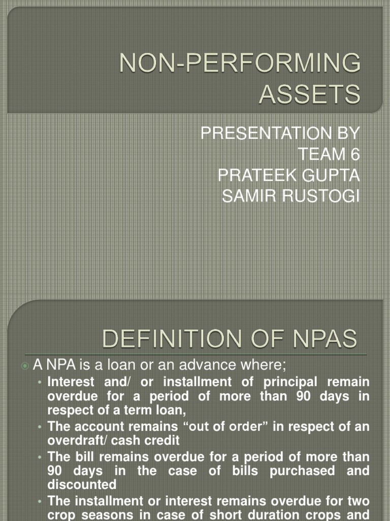 PPT On Npa | PDF | Credit (Finance) | Banks