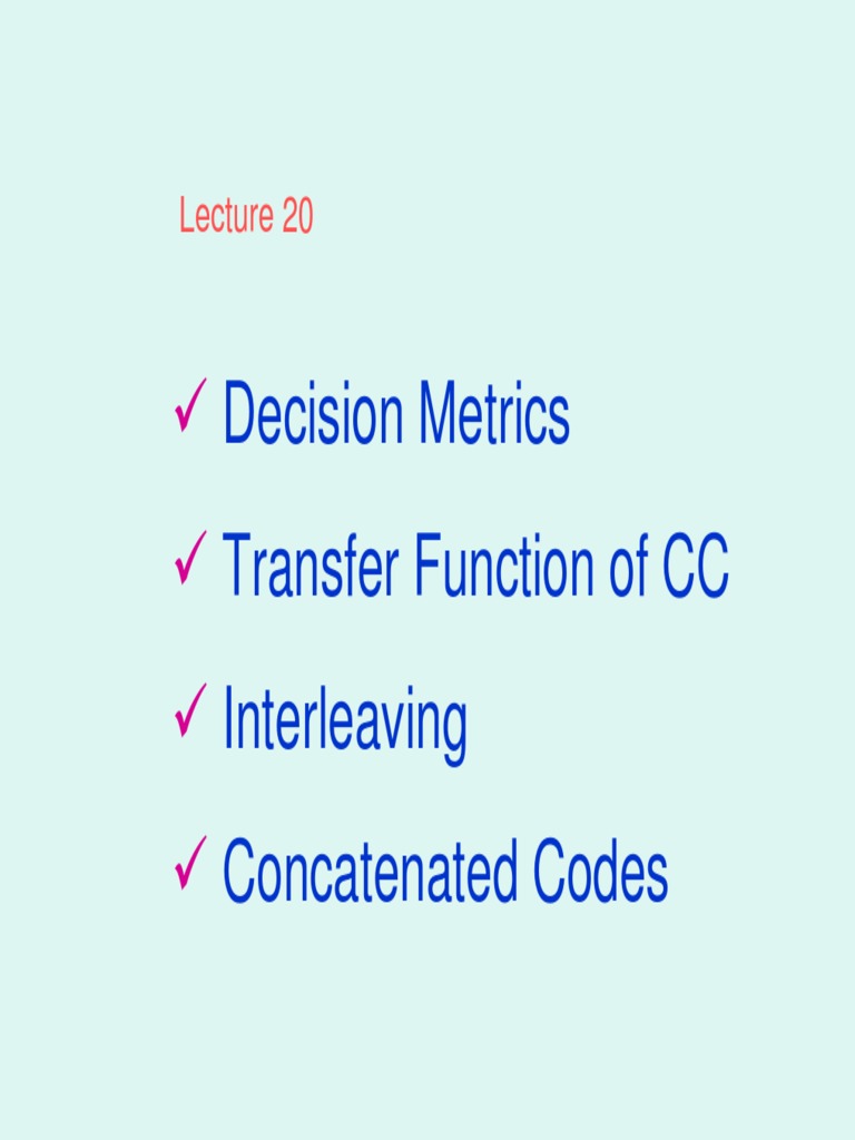 20 Convolutional Codes 3 Pdf Forward Error Correction Statistical Theory