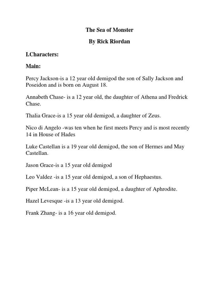 The Sea of Monster | PDF | Greek Mythology | Nature