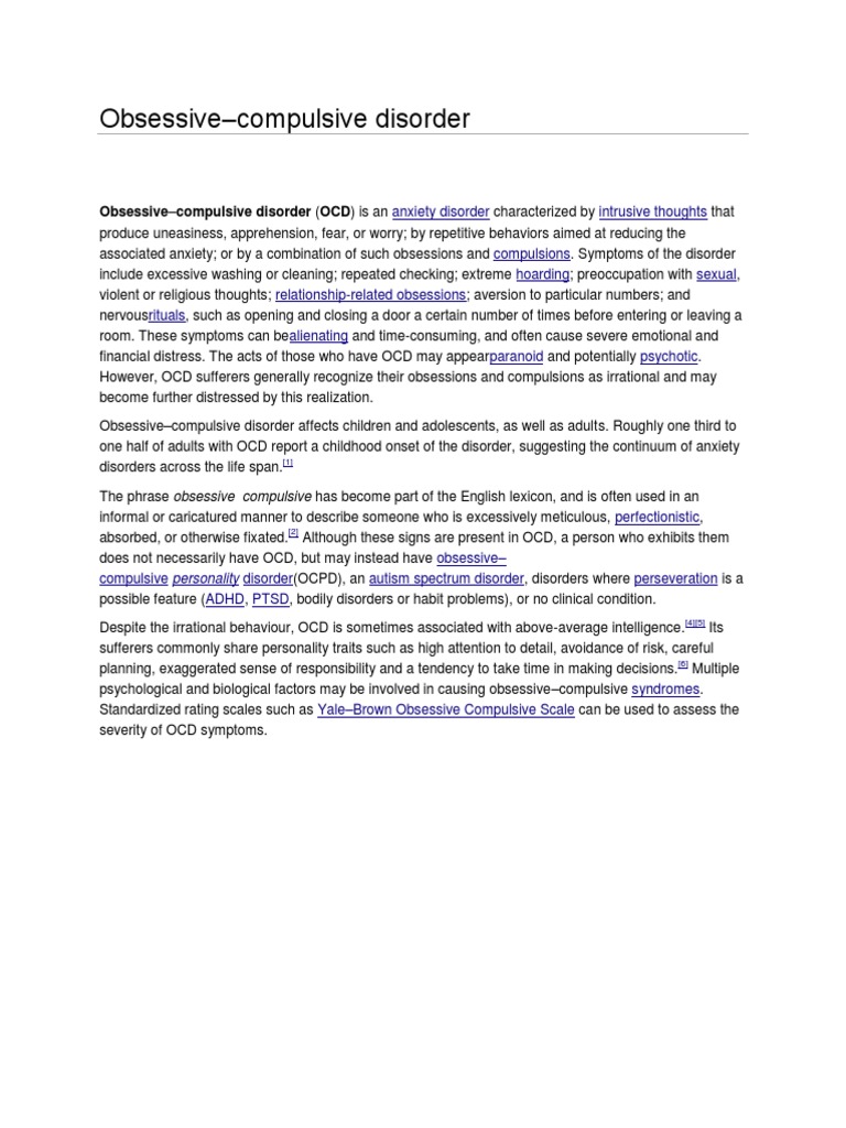 Understanding Obsessive-Compulsive Disorder | PDF