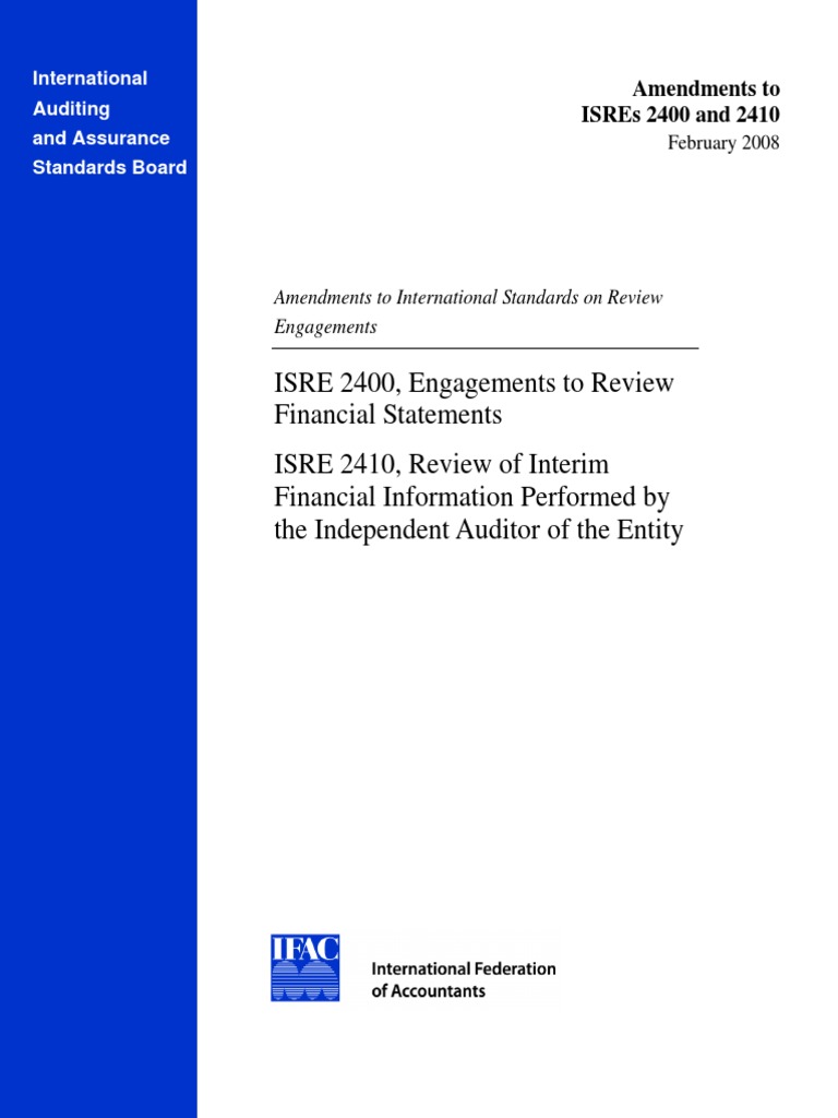 ISRE 2400 2410 Amended | PDF | Audit | Accounting