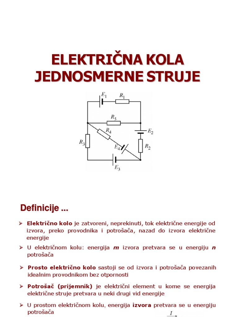 Elektricna Kola Jednosmerne Struje | PDF