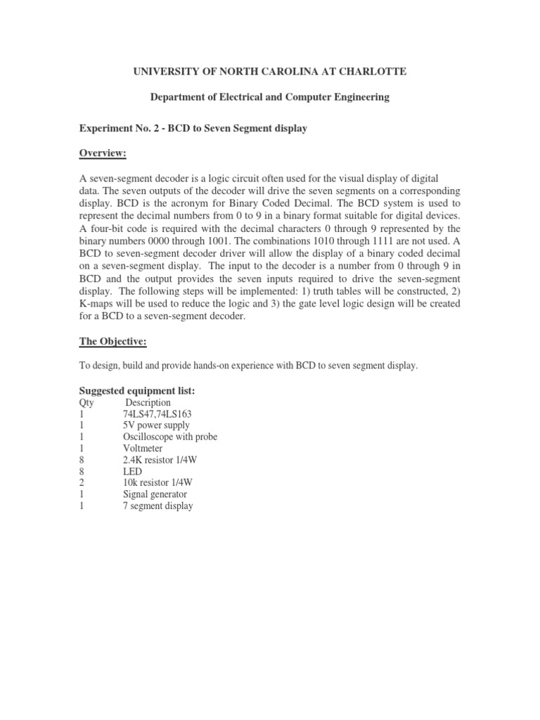 University of North Carolina at Charlotte Department of Electrical and ...