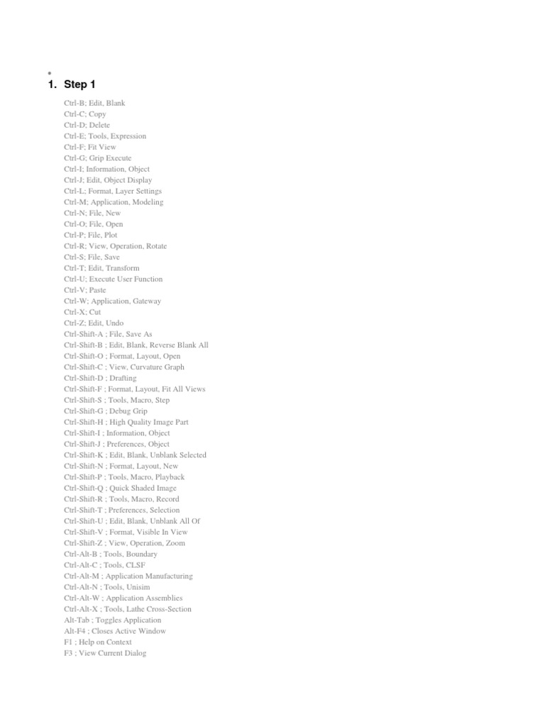 NX ShortCutKeys | Keyboard Shortcut | System Software