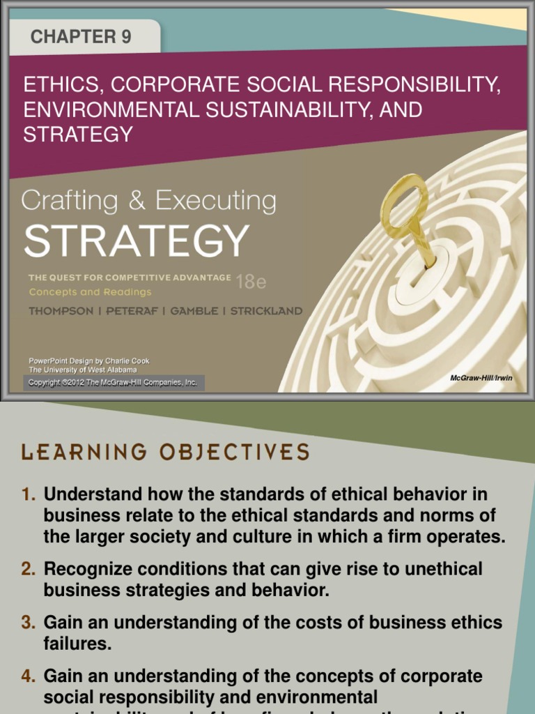 Ethics, Corporate Social Responsibility, Environmental Sustainability ...