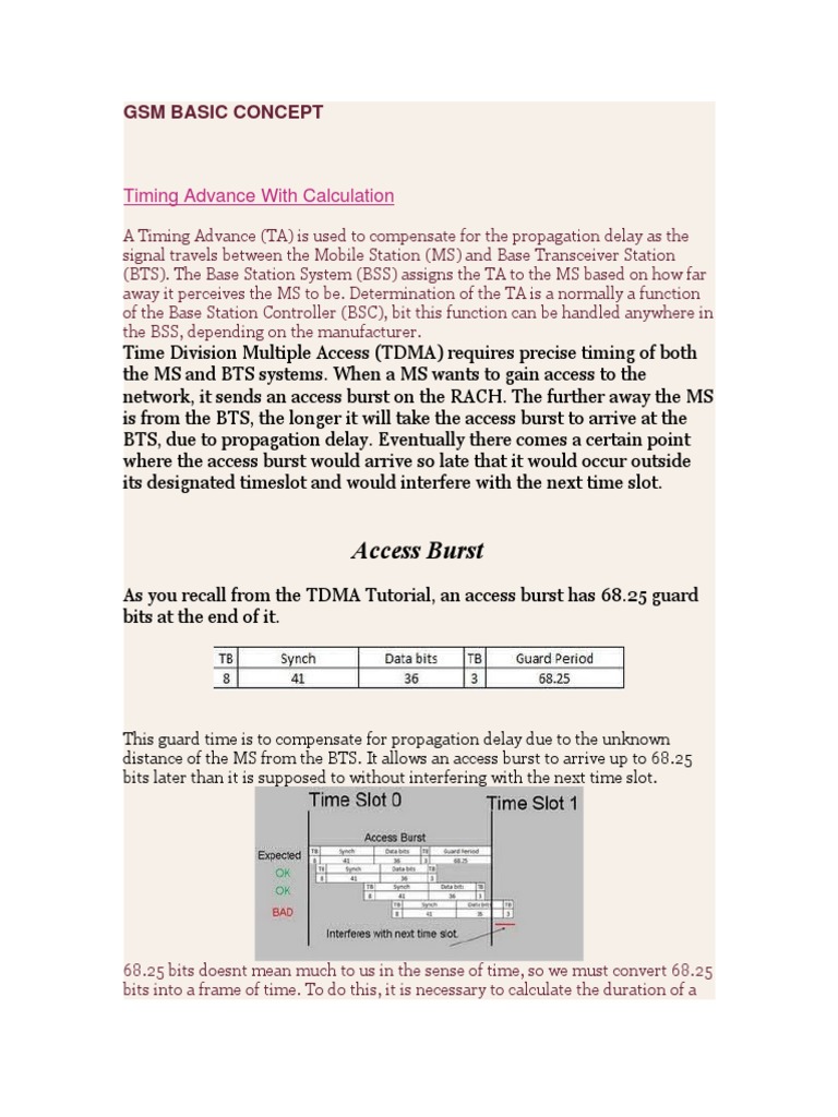 GSM Timing Advance and Frequency Hopping Concepts Explained | PDF ...