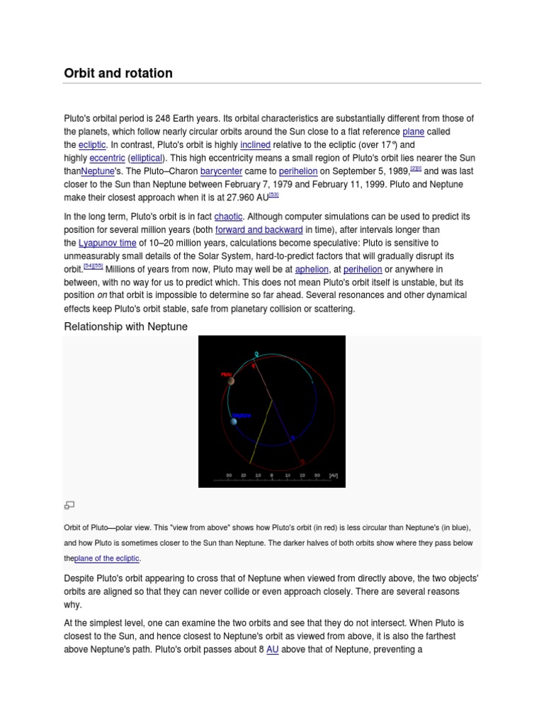 Orbit and Rotation: Relationship With Neptune | PDF | Pluto | Orbit