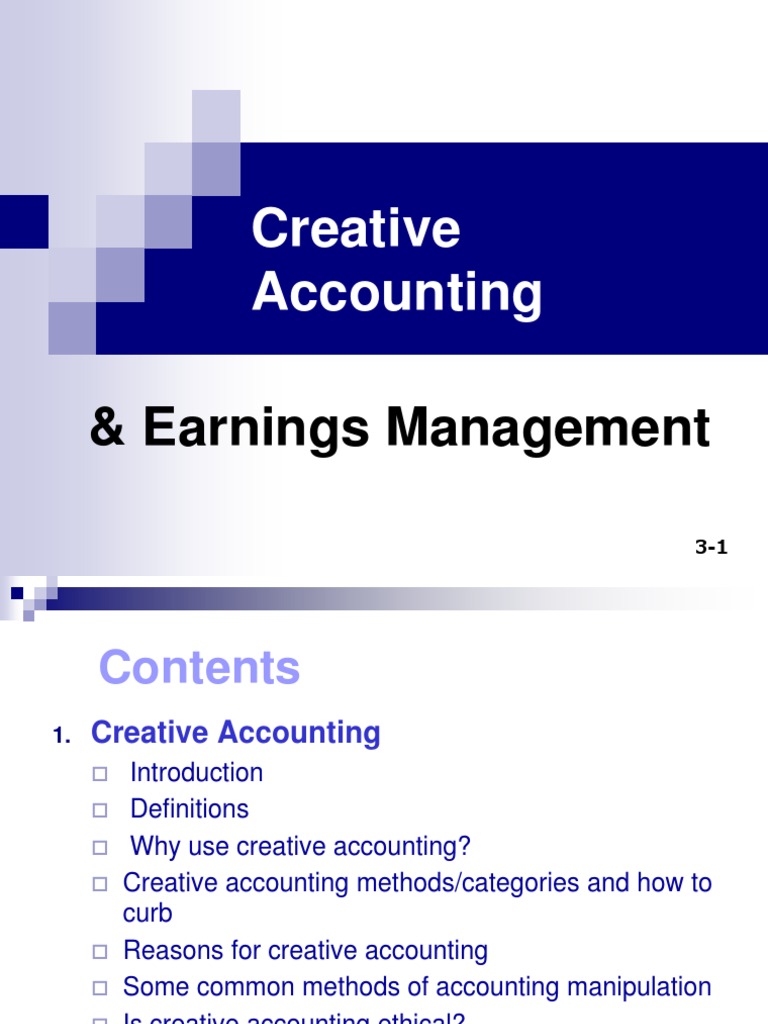 Creative Accounting: & Earnings Management | PDF | Financial Statement ...