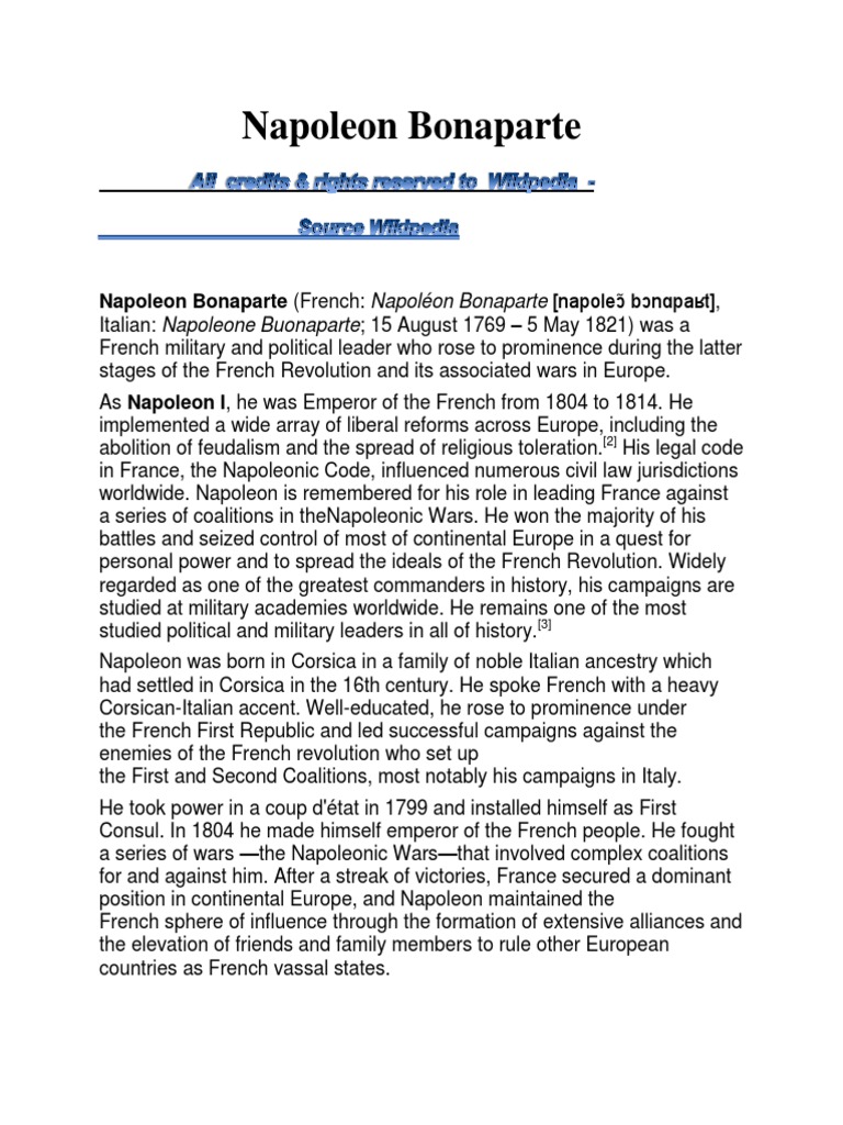 The Life of Napoleon | PDF | House Of Bonaparte | Napoleon