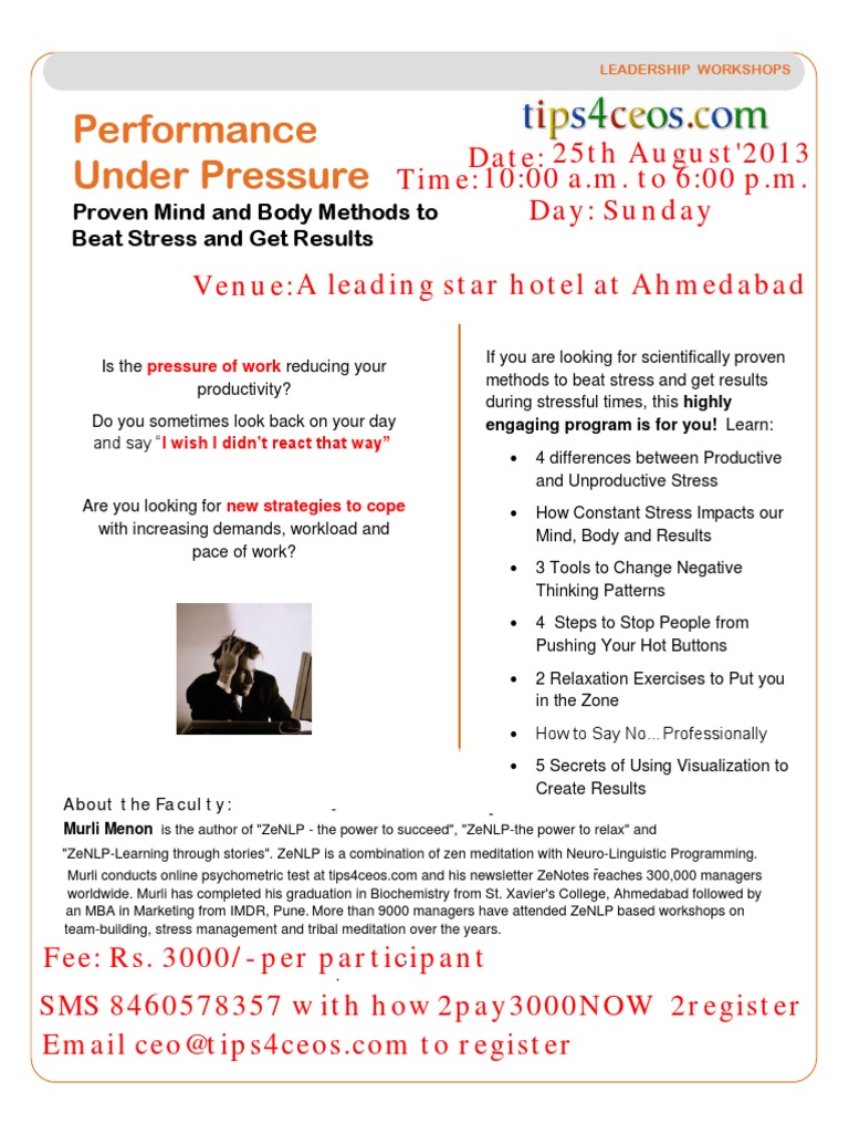 Performance Under Pressure | PDF | Applied Psychology | Psychological ...