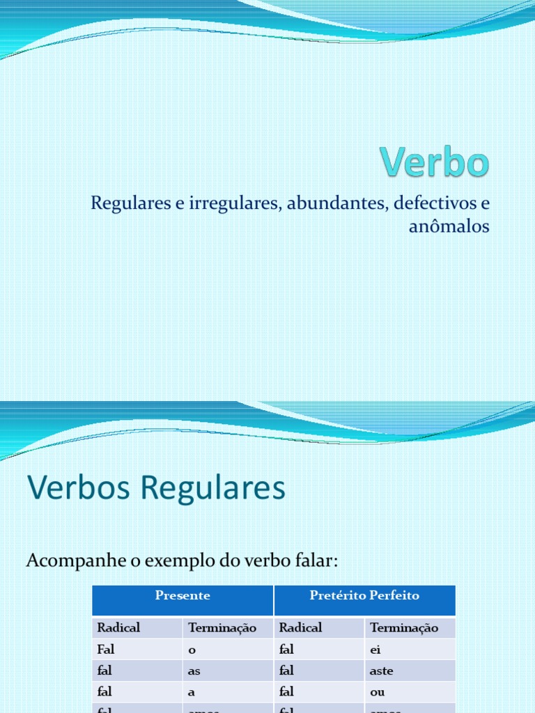 Verbos Regulares e Irregulares em Português | PDF | Idiomas | Artes ...