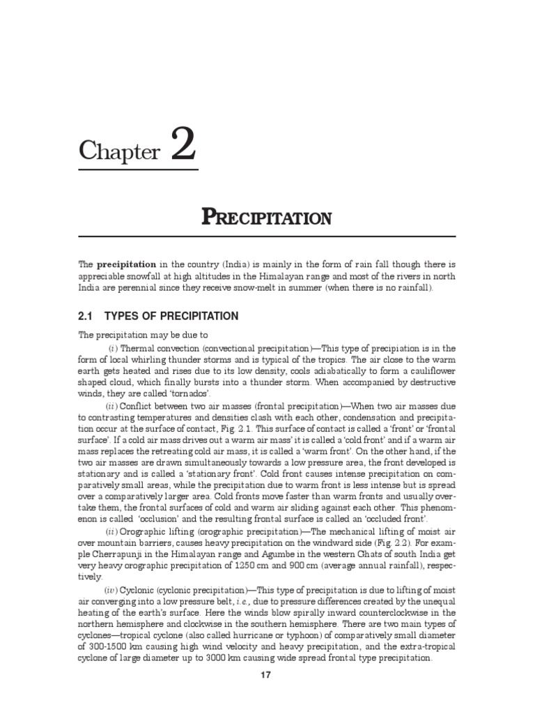 CH 2 Precipitation (Raghunath) | PDF | Precipitation | Rain