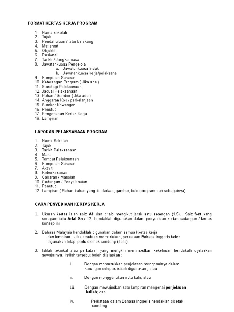 Format Kertas Kerja | PDF