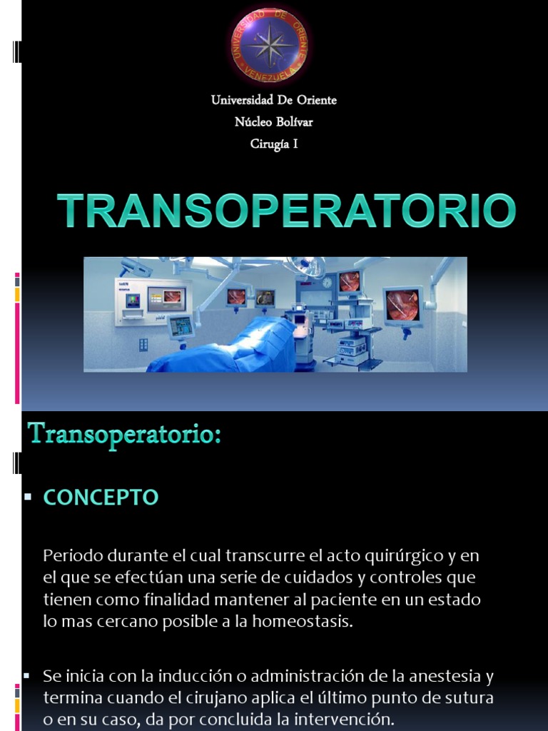 Cuidados en el Transoperatorio Quirúrgico | PDF | Lavado de manos ...