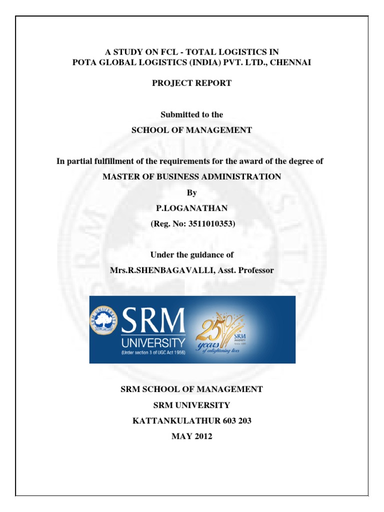 A Study of the Role of a Freight Forwarder in Managing Full Container ...