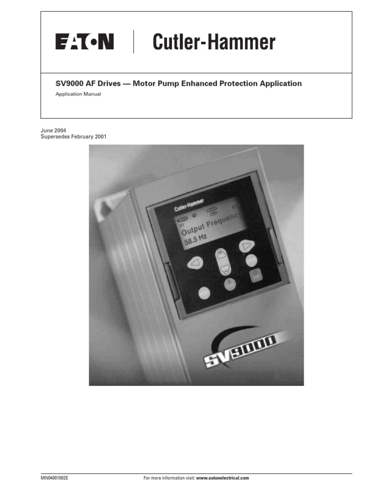 Cutler Hammer. SV9000 AF Drives - Application Manual | PDF | Electric ...