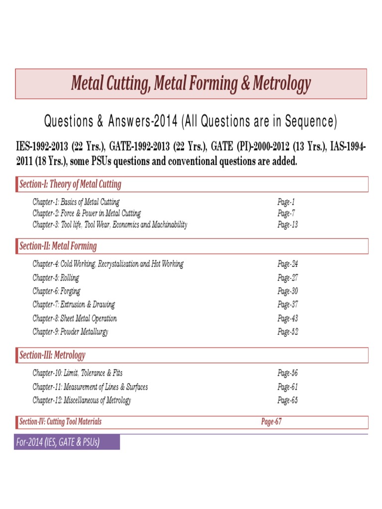Production 2014 Question Set | PDF | Machining | Force