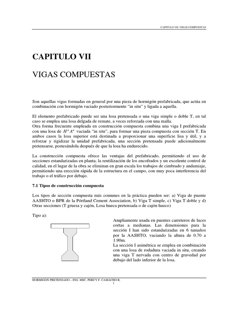 VII. Vigas Compuestas - 013 | PDF | Hormigón pretensado | Doblar