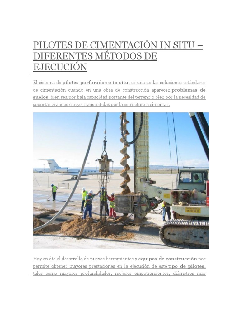 Pilotes de Cimentación in Situ | PDF | Fundación (Ingeniería ...