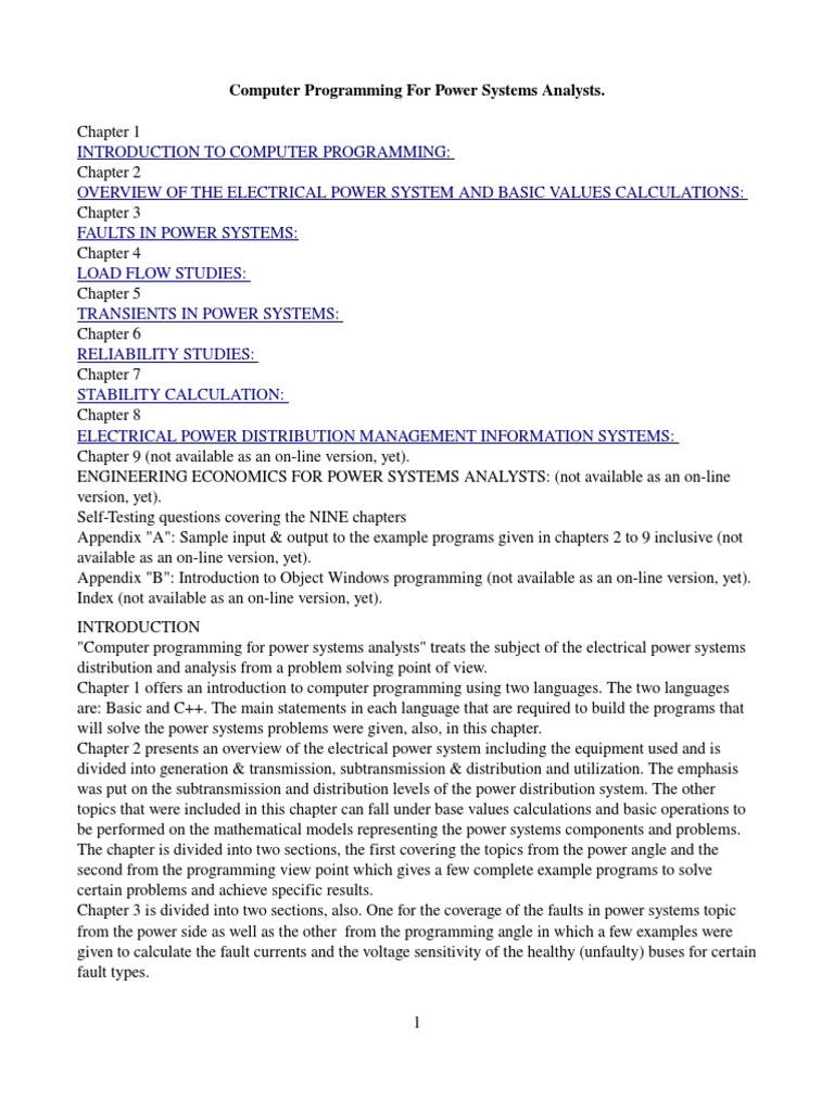 Computer Programming For Power System Analysis (Notes) | PDF ...