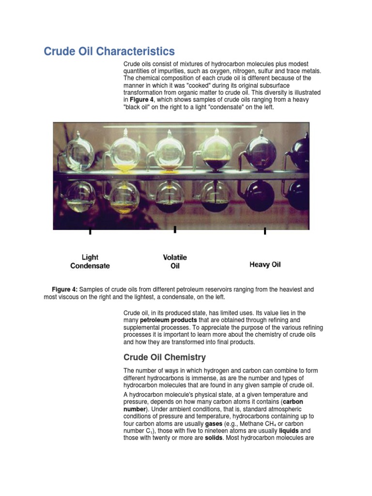 Crude Oil Characteristics | PDF | West Texas Intermediate | Alkane