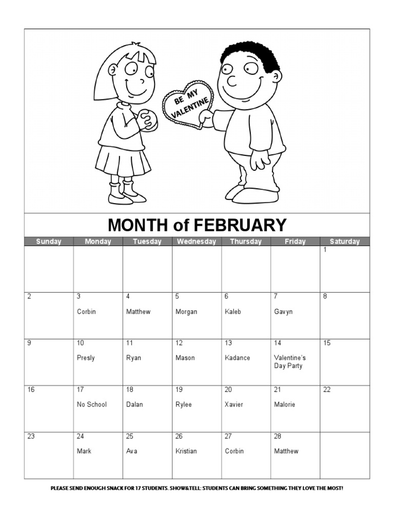 February Calendar and Events Schedule | PDF