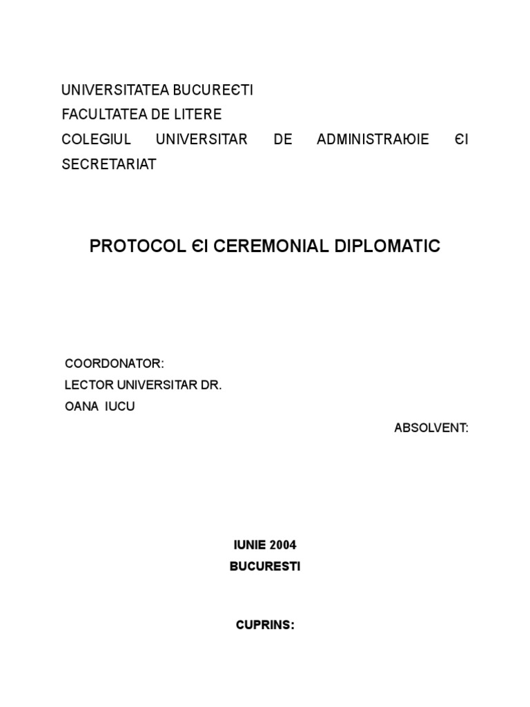 Ghid de Protocol și Etichetă Diplomatică | PDF