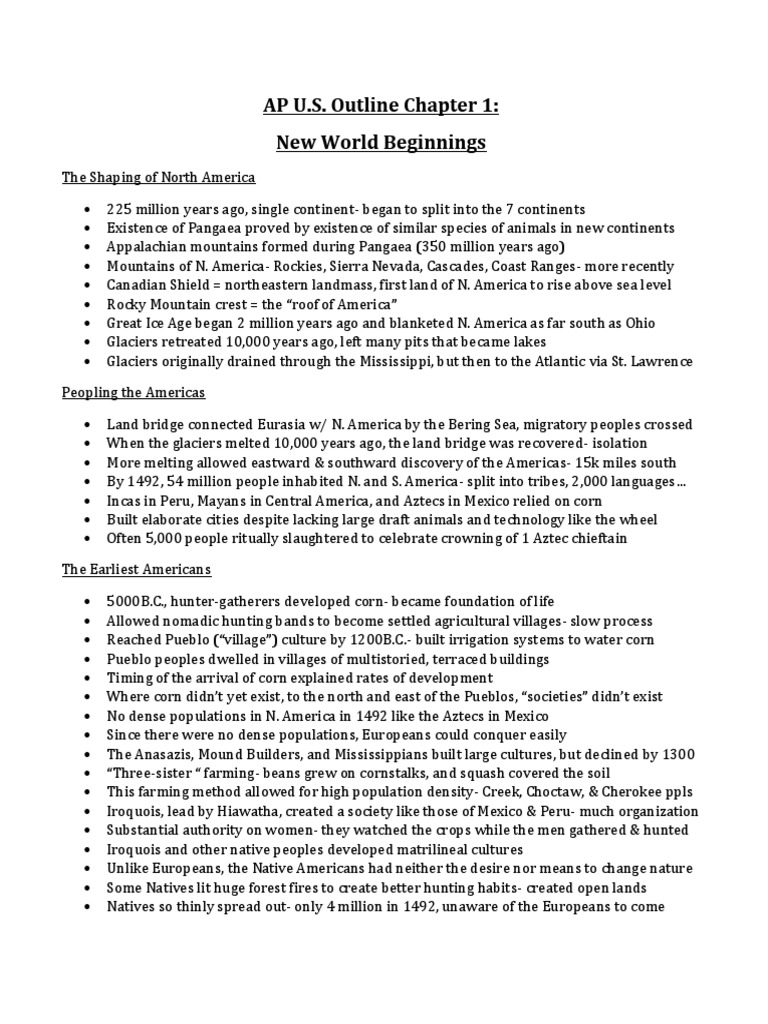 New World Beginnings: APUSH Chapter 1 | PDF | Conquistador | Hernán Cortés
