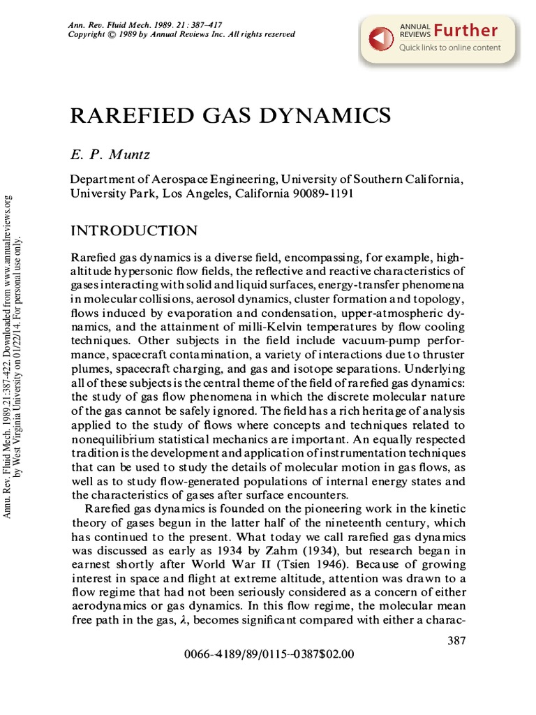 Rarefied Gas Dynamics | PDF | Shock Wave | Gases