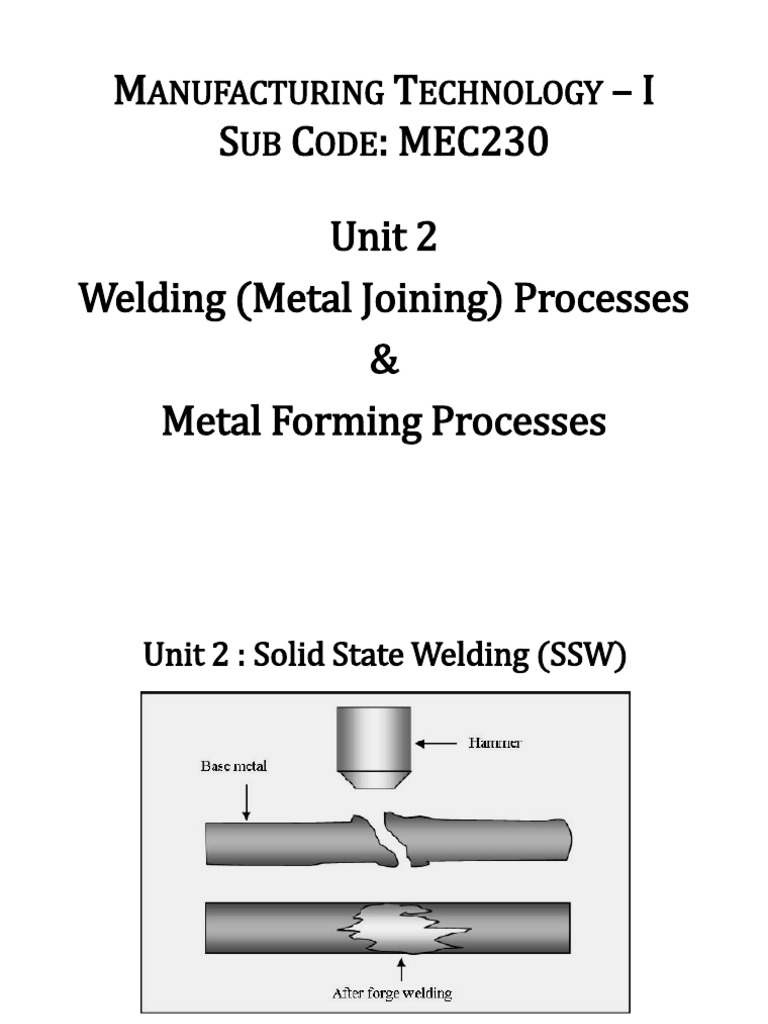 4 Unit 2- Solid State Welding (SSW) | Welding | Alloy
