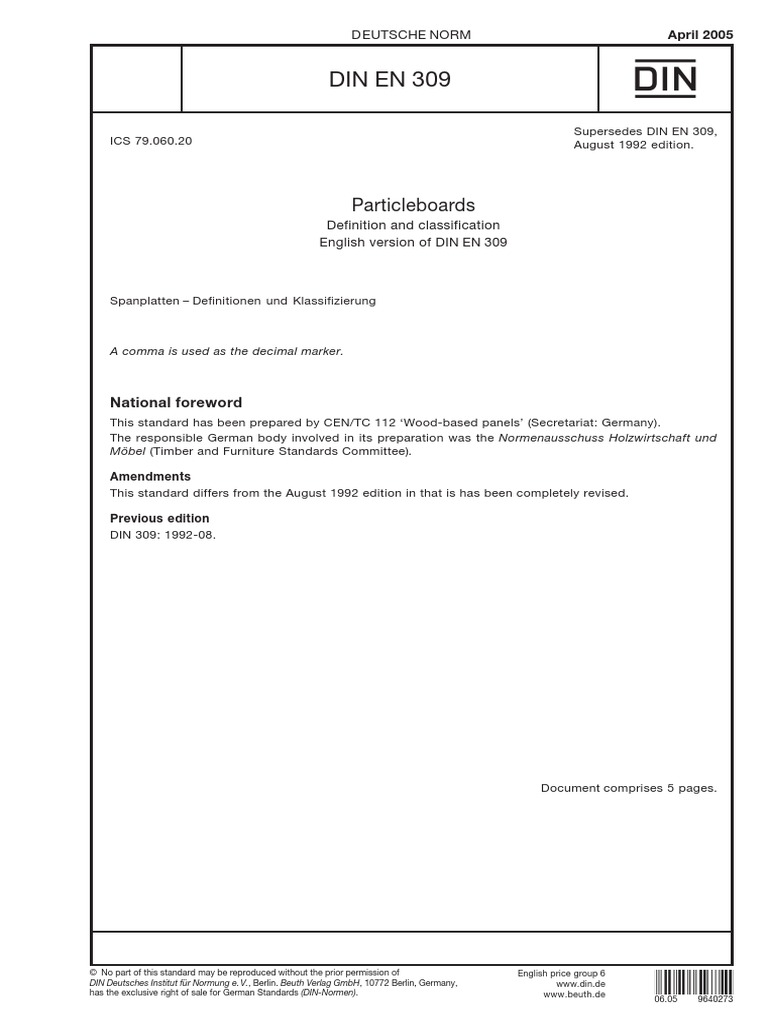Din en 309-2005 | PDF | German Language | Germany