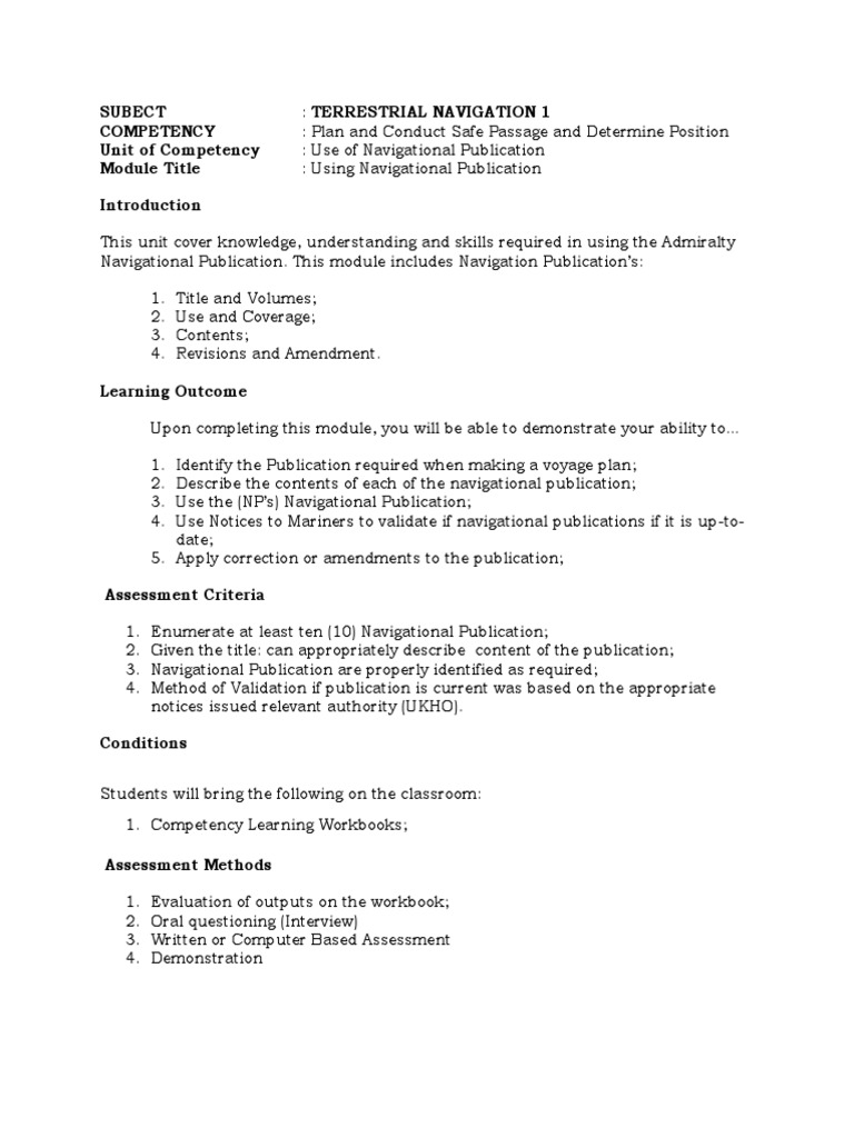 Nav 1 Module 4 | PDF | Tide | Navigation