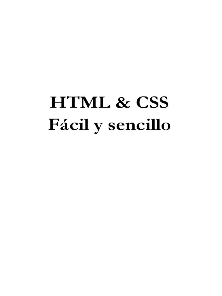 HTML Css Fácil y Sencillo | Descargar gratis PDF | HTML | Hipervínculo