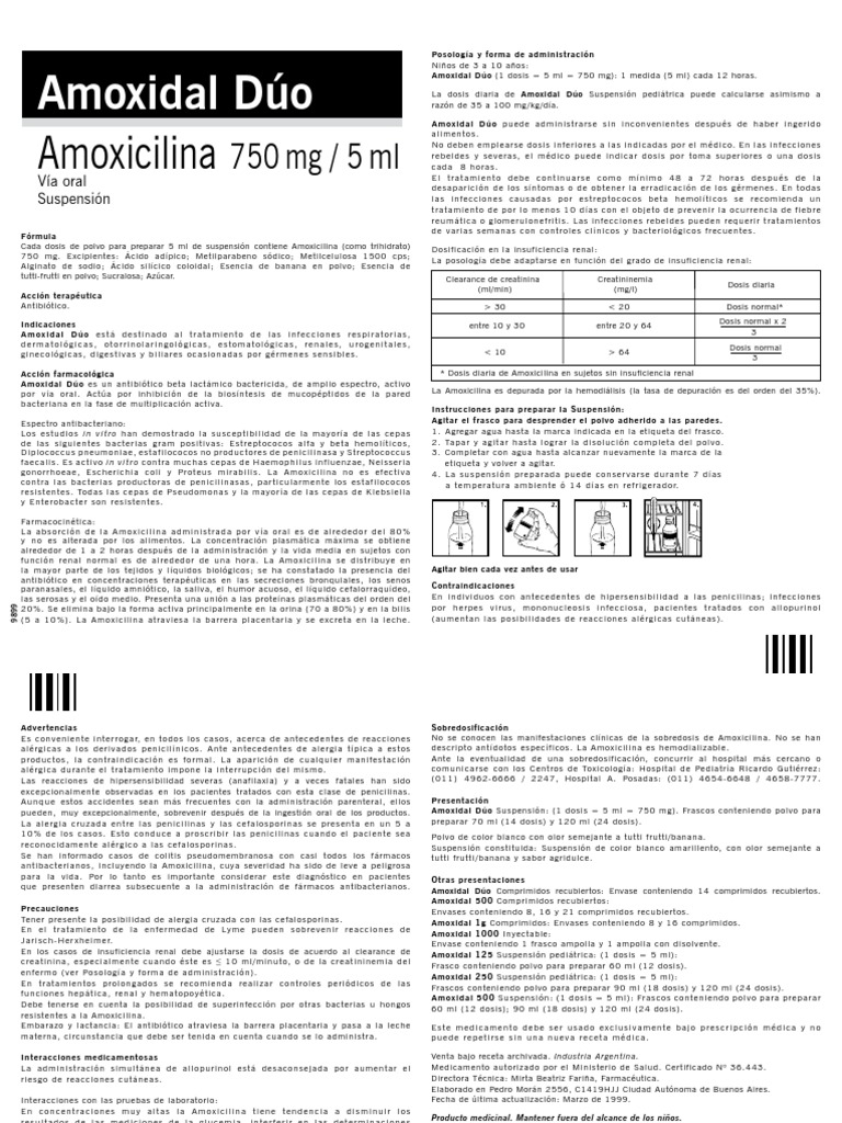 Amoxidal Duo Suspension 9899 | PDF | Penicilina | Ciencias de la Salud