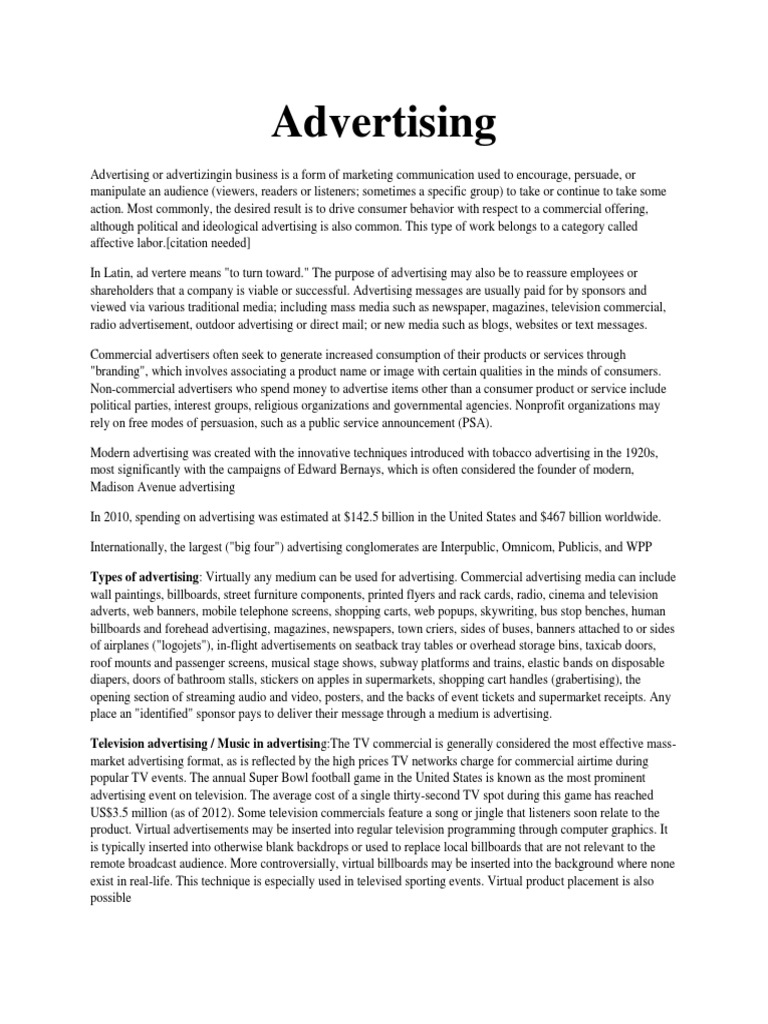 Non Commercial Advertising Examples